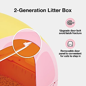 VETRESKA Covered Cat Litter Box, Enclosed Large Cat Litter Box Top Entry Kitty Litter Box with Lid Litter Scoop, Sifting Hooded Kitten Litter Box Drawer Cat Toilet, Perfect for Medium and Large Cats