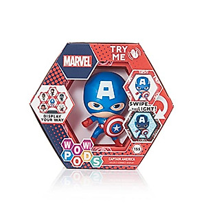 WOW! PODS Avengers Collection - Captain America | Superhero Light-Up Bobble-Head Figure | Official Marvel Collectable Toys & Gifts 4 inches