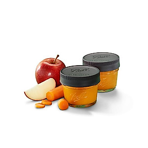 Ball Smooth Sided Regular Mouth Glass Mason Jars, 4 oz, 4 Pack