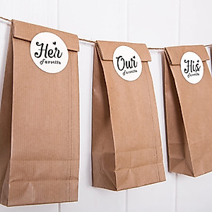 480 Pcs His Her Our Favorite Stickers for Wedding Candy Envelope Wedding Party Guest Gift His Favorite Her Favorite Stickers Labels White and Black Wedding Favor Stickers