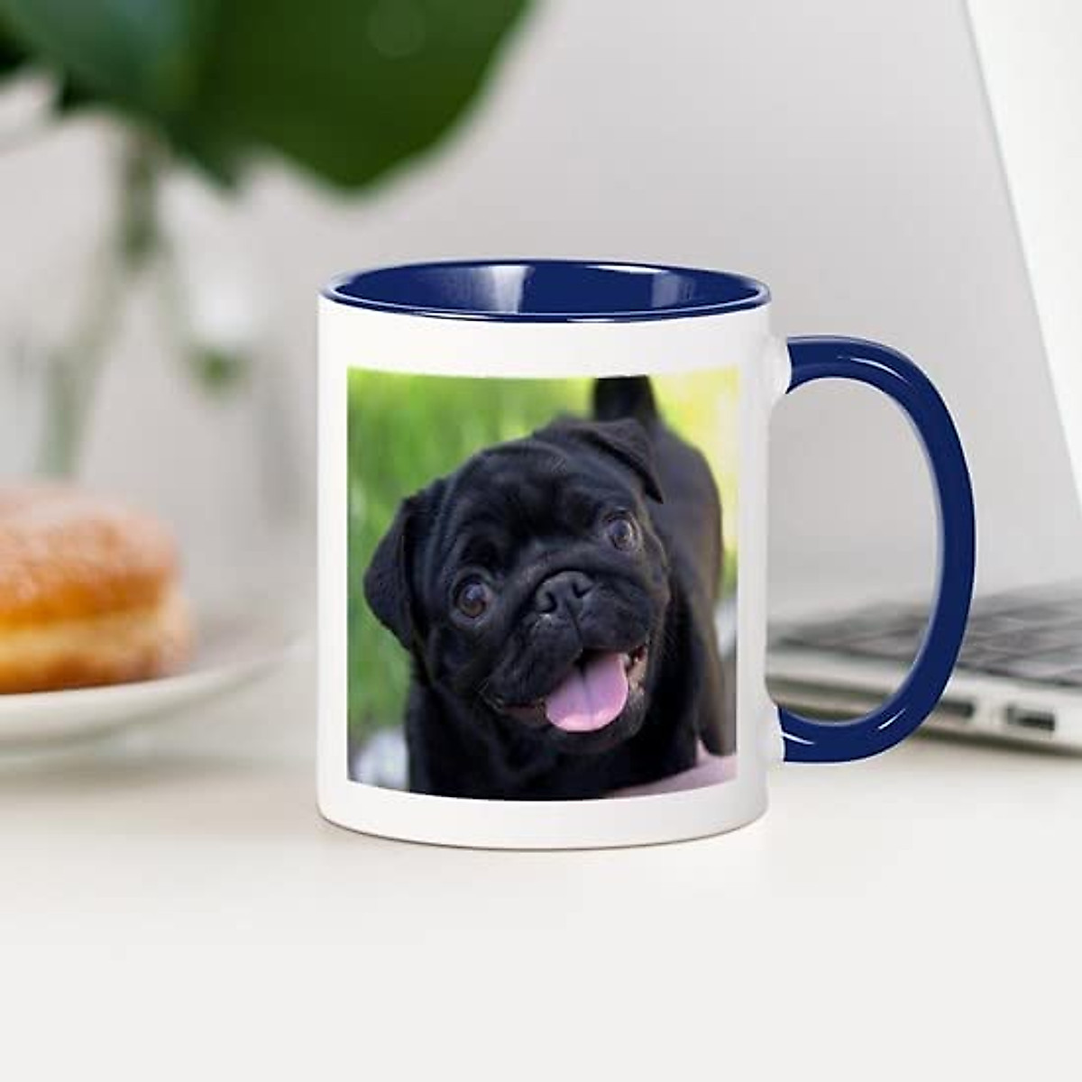 CafePress Black Pug Mugs Ceramic Coffee Mug, Tea Cup 11 oz