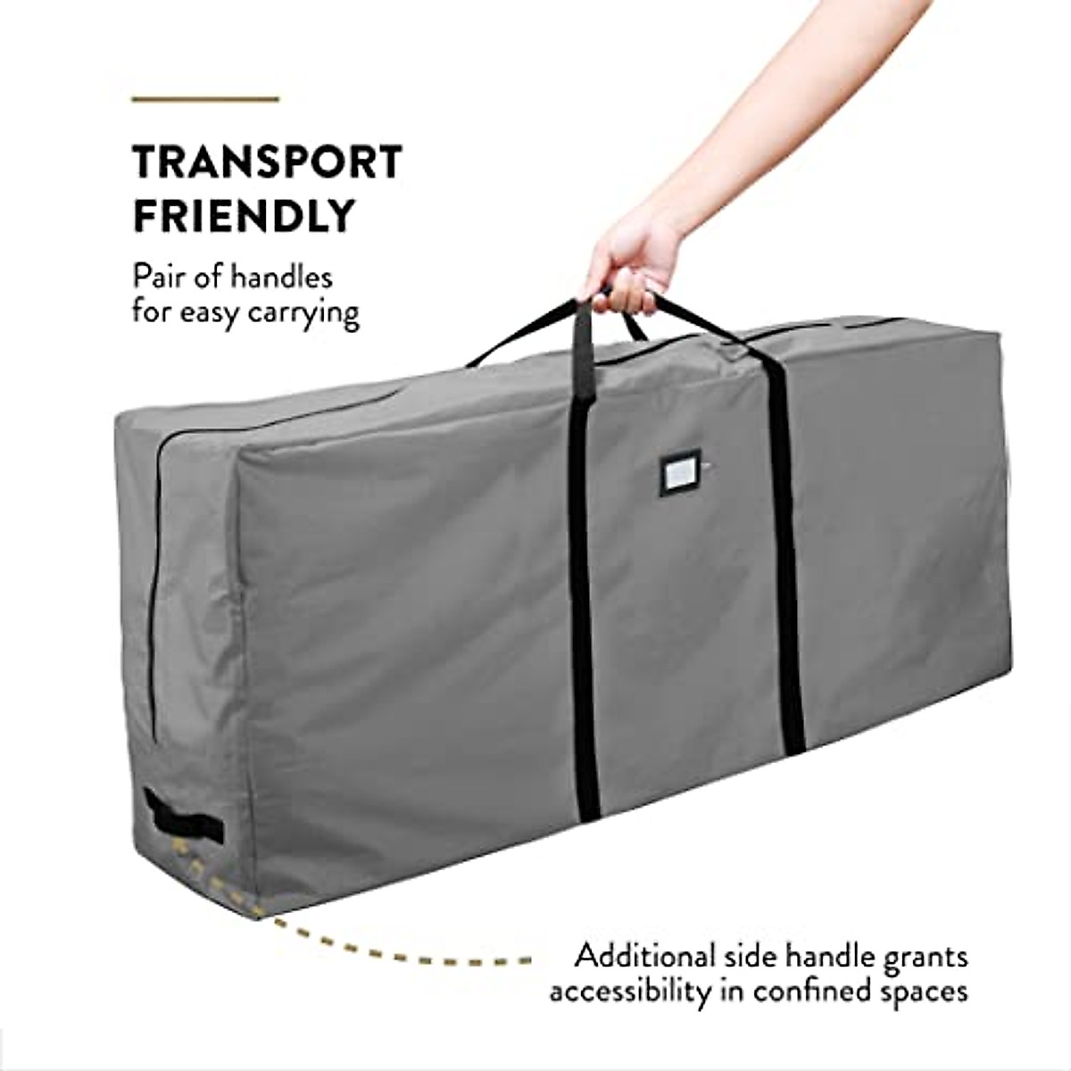 Zober Christmas Tree Storage Bag - for Artificial Trees up- to 9-Ft. Tall - Garland Bag, (2 pc set) Durable Waterproof Material With Stitched Reinforced Carrying Handles