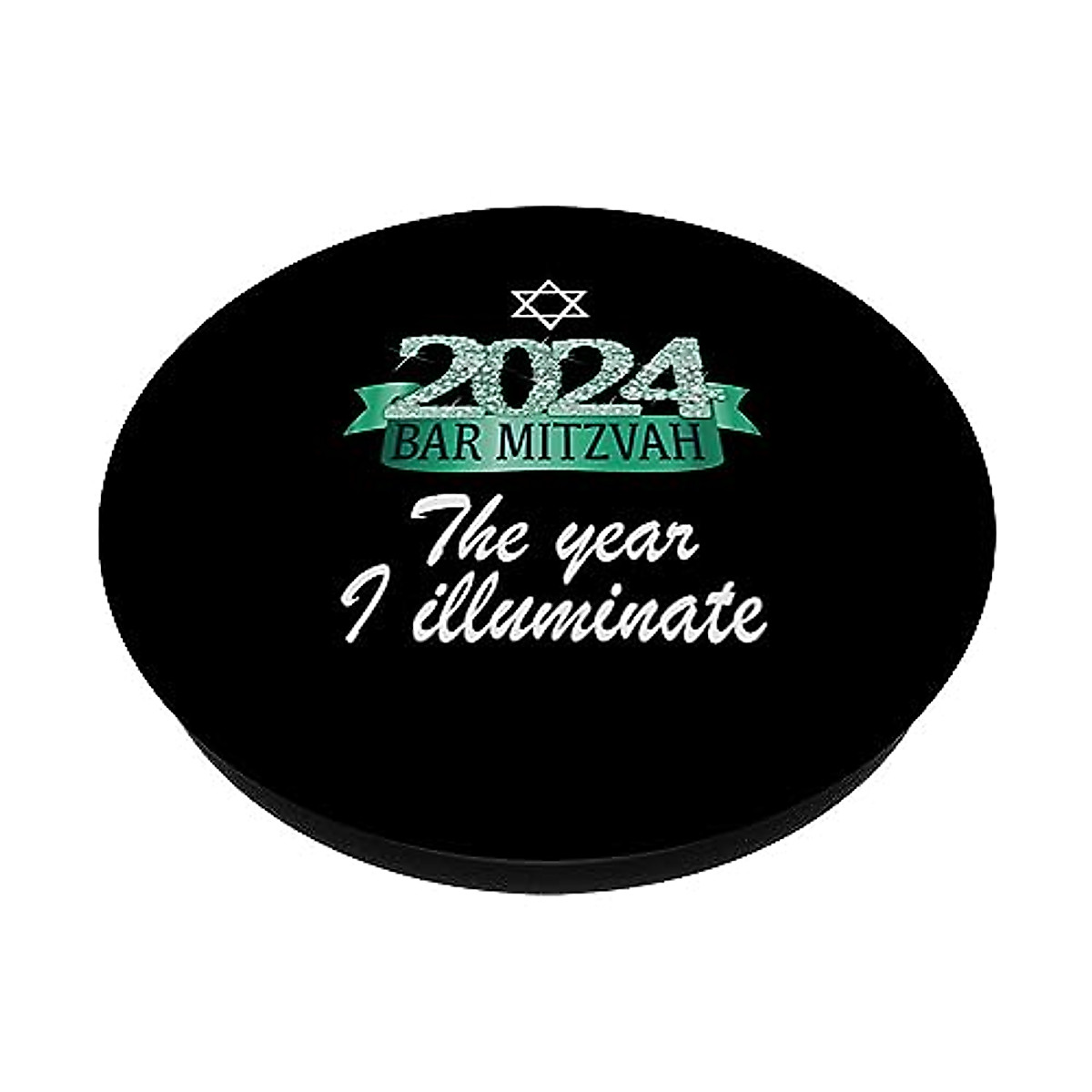 2024 Bar Mitzvah Quote Festive Black Turquoise Decor PopSockets Standard PopGrip