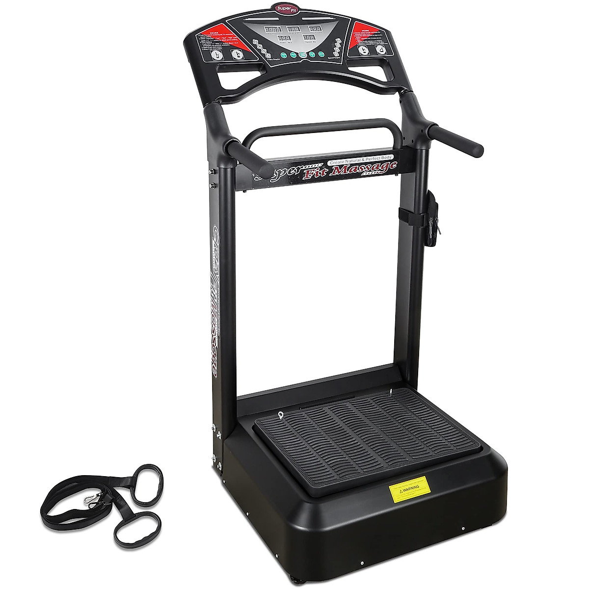 ps Vibrating Plate Exercise Machine, Whole Body Vibration Fitness Platform, Aerobic Training Fitness Vibration Equipment with Vibrating Pull Bands for Home Gym Workout、Family weight loss and body shap