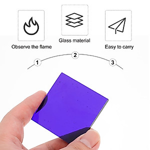 UKCOCO Microscope Slides 2pcs Blue Cobalt Glass Sheet Labs Flame Reaction Glass Plate Sheet Chemistry Experiment Supplies (5X5cm)