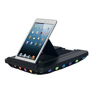 Padded Spaces Prop 'n Go Slim - Adjustable Bed Holder & Lap Stand for iPad, iPad Mini, Tablets and eReaders with Multi Angle Control (Polka Dots)