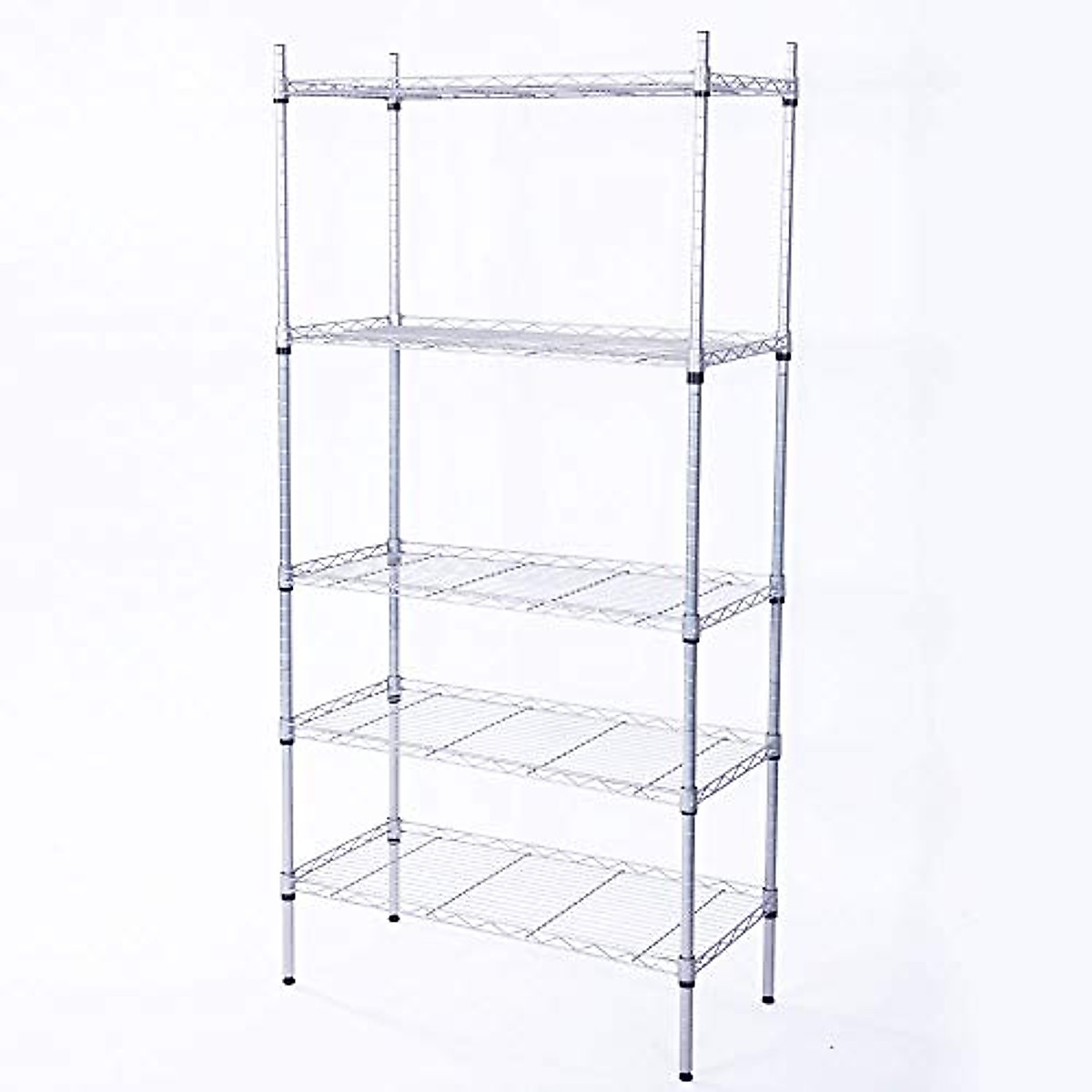 Karl home 5-Tier Adjustable Wire Unit Shelves, Height Metal Storage Rack for Kitchen/Bathroom/Garage, Stainless & Sturdy Frame,551lbs Capacity, 29”L x 13.4”W x 59”H