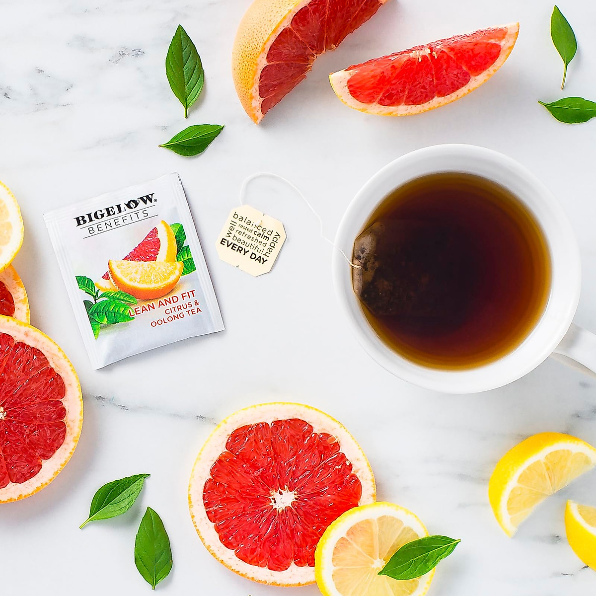 Bigelow Tea Benefits Lean and Fit Citrus & Oolong Tea, Caffeinated, 18 Count (Pack of 6), 108 Total Tea Bags