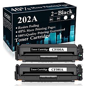 2 Pack 202A | CF500A Toner Cartridge Replacement for HP Color Laserjet Pro M254nw, M254dw, M254dn, MFP M280nw, MFP M281fdn, M281fdw, MFP M281cdw Printer,Sold by TopInk