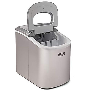 Barton Portable Ice Maker Machine for Counter Top Makes 26 lbs Per Day Ice Cubes Ready in 6 Minutes Ice Maker w/Ice Scoop (Silver)