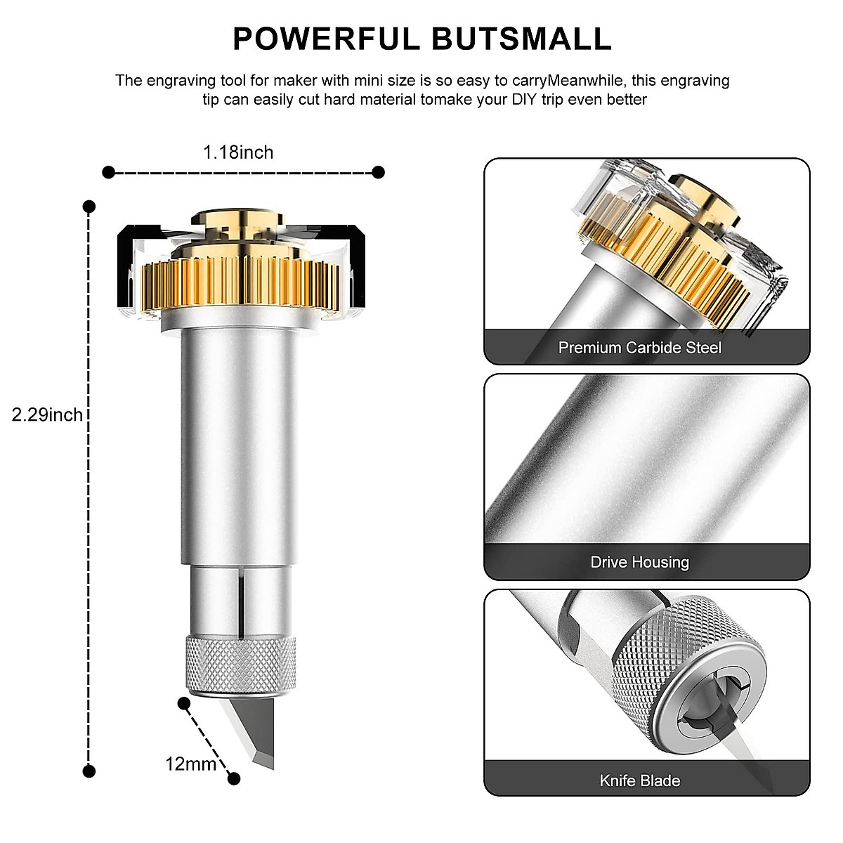 NEW Knife Blade and Drive Housing for Cricut Maker accessories Tool Set-Perfect for Balsa Wood, Mat Board, Chipboard and More