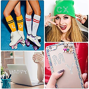 136 Pieces Rhinestone Letters Iron Stick on Sticker Large Glitter Bling Alphabet Letter Sticker Gemstone Border Sticker 34 Letters Self Adhesive Sticker for Art Craft Clothing Decor (Silver)