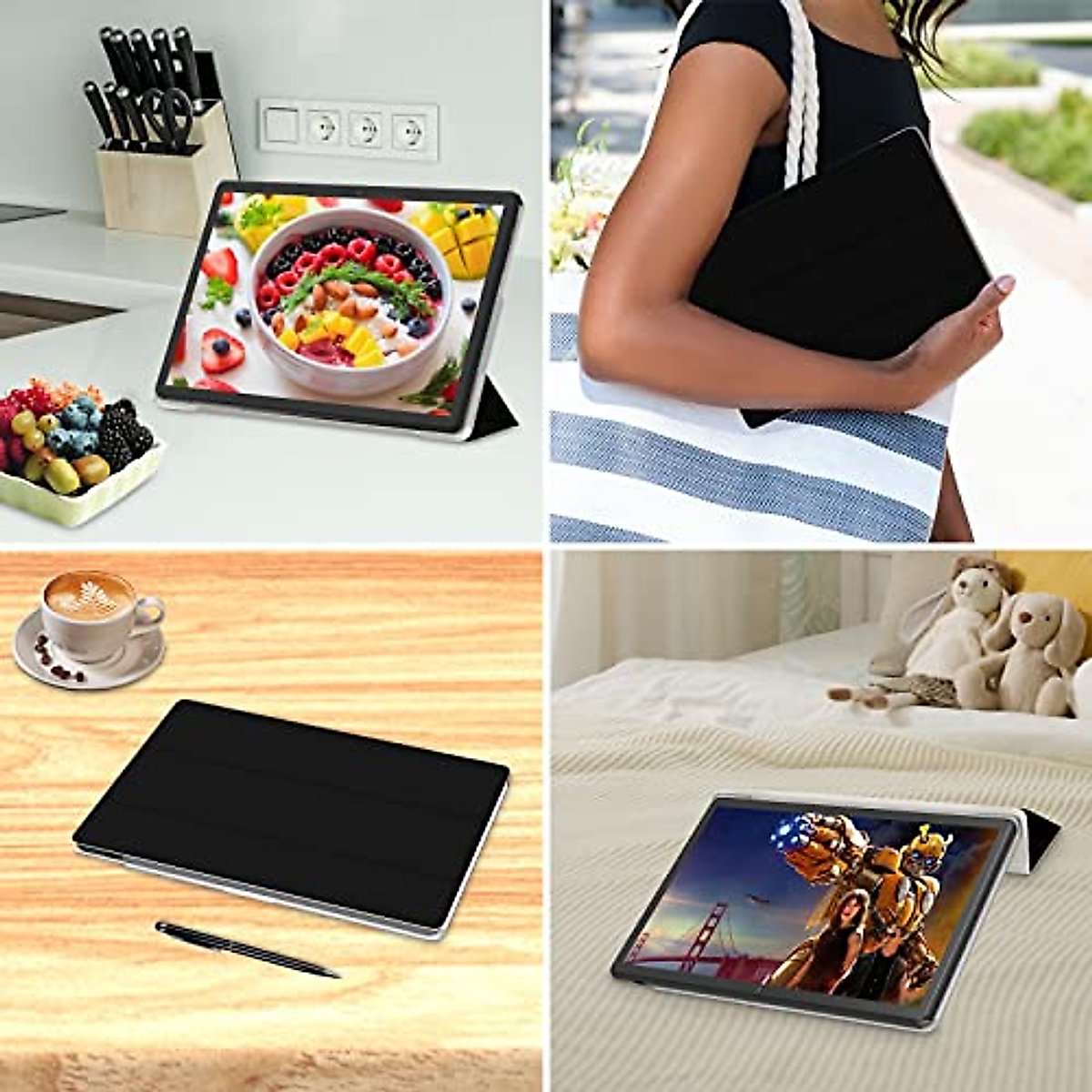 2024 Android 12 Tablets 10.1 Octa-Core 2 in 1 Tablet 4GB+64GB ROM 512GB Expand Include Case, Keyboard, Stylus, 13+5 Dual Camera, GPS, Bluetooth, Google Certificated 10.1 inch Tablet