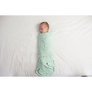 Miracle Blanket Baby Sleep Wearable Swaddle Wrap for Newborn Infant Boy or Girl 0-3 Months, Mint