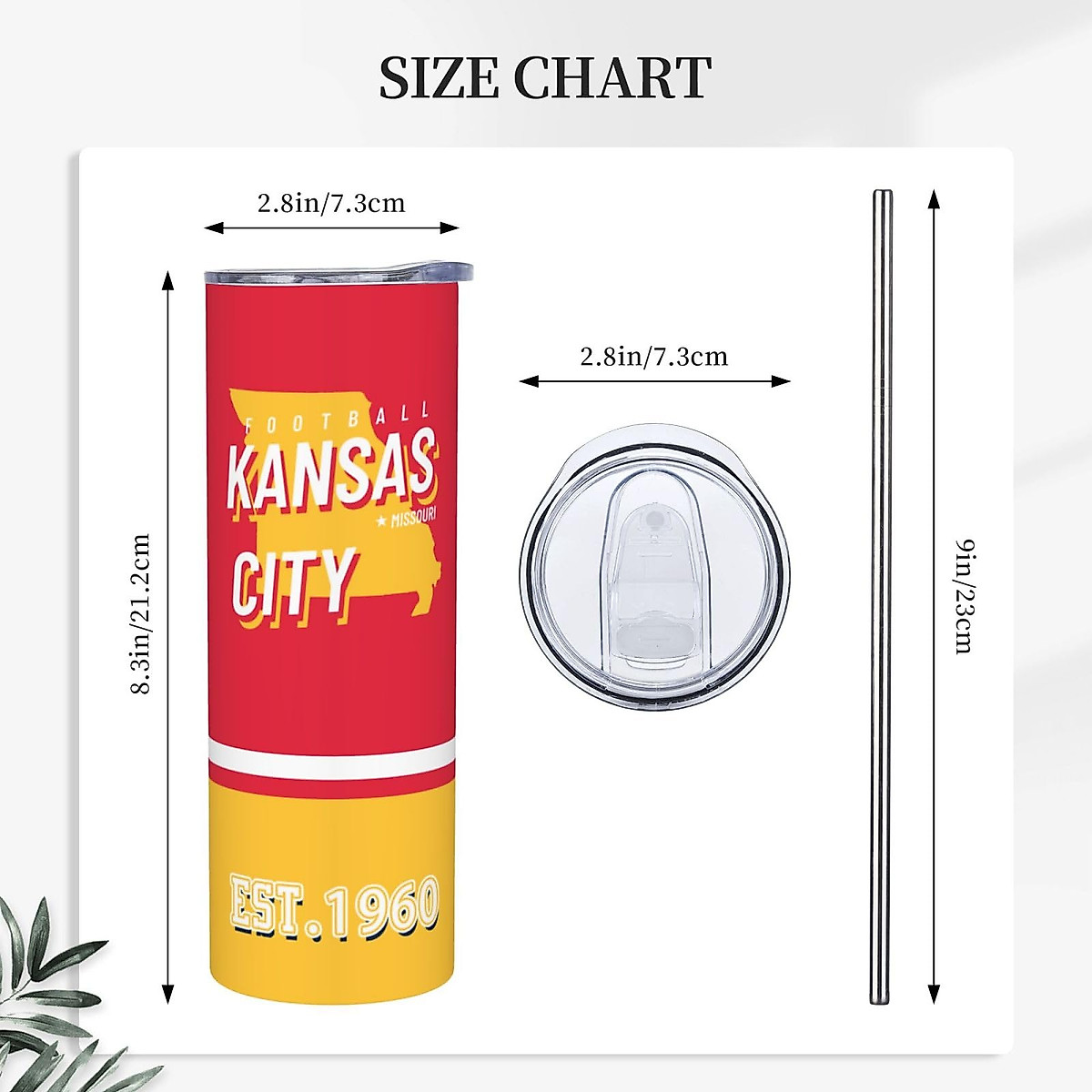 LANJAO Tumbler 20oz Straight Skinny Car Cups With Insulated Cup Sleeve Portable Handle, Sports Travel Coffee Mug, Stainless Steel, Insulated,Classic Collection Gifts for Men Women Fans