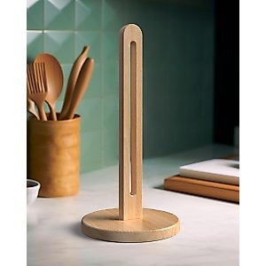 CHAUNCEY HOME Wooden Paper Towel Holder Stand for Jumbo Roll - Stylish Kitchen Paper Rack Bathroom Towel Roll Stand Organizer, Solid Wood Simply Standing Countertop Paper Roll Holder