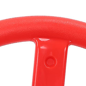 Uxsiya Children Gym Rotating Wheel,Children Gym Rotating Wheel Plastic Directional Wheel Kids Outdoor Fitness Exercise Wheel with Rope Red Swing for Kids Outdoor and Swingset Strong Heavy Duty