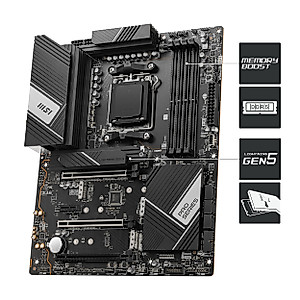 MSI PRO X670-P WiFi ProSeries Motherboard (AMD AM5, DDR5, PCIe 4.0, SATA 6Gb/s, M.2, USB 3.2 Gen 2, Wi-Fi 6E, HDMI/DP, ATX)