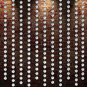 12 Meters Disco Ball Beaded Curtain Christmas Tree Ornaments Decorations Reflective Mini Disco Ball Ornaments Hanging Disco Ball for Window Door Curtain Passage Wedding Backdrop