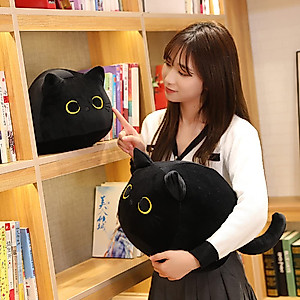 SecretCastle Black Cat Plush Toy Pillow Soft Plush Doll Cat Plushie Cat Pillow,Stuffed Animal Lifelike Toys (7.8‘’/20 cm)