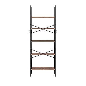ALISENED 5 Tier Bookshelf, Storage Rack Shelves with Steel Frame, Tall Bookcase Shelf Storage Organizer, Modern Book Shelf for Bedroom, Living Room and Home Office