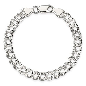 IceCarats 925 Sterling Silver 7mm Double Link Chain Charm Bracelet 7 inch