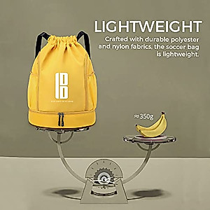 brooman Youth Soccer Bags Boys Girls Backpack for Soccer Basketball Volleyball & Football with Ball Compartment Yellow-6