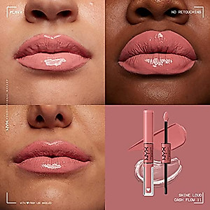 NYX PROFESSIONAL MAKEUP Shine Loud, Long-Lasting Liquid Lipstick with Clear Lip Gloss - Pack of 2 (Cash Flow, Rebel In Red)