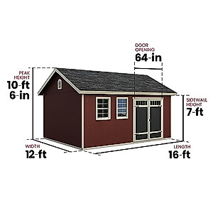 Handy Home Products Scarsdale 12x16 Do-it-Yourself Wooden Storage Shed Tan