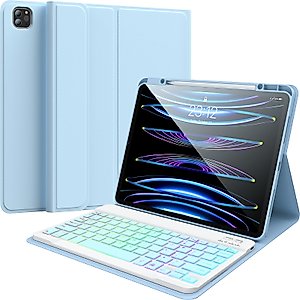 iPad Pro 12.9 inch Case with Keyboard, Keyboard Case(for 12.9-inch iPad Pro 6th Generation 2022, 5th/4th/3rd Generation) - Wireless Detachable Keyboard- with Pencil Holder for 2022 iPad Pro 12.9