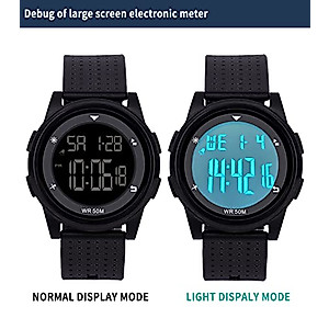 HOK Digital Sport Watch with Stopwatch Alarm Calendar, Waterproof,LED Back Light,Ultra-Thin Wrist Watch for Man and Woman