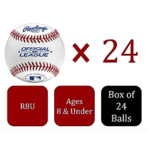 Rawlings | Official League Recreational Use Practice Baseballs | Youth/8U | R8U | Bucket | 24 Count (Pack of 1)