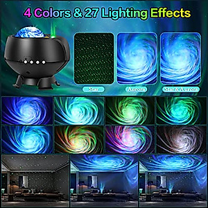 Star Projector Galaxy Light, Aurora Galaxy Star Light Projector with Remote Control, Timing Function & Bluetooth Music Speaker, Ceiling Starlight Night Light Projector for Bedroom