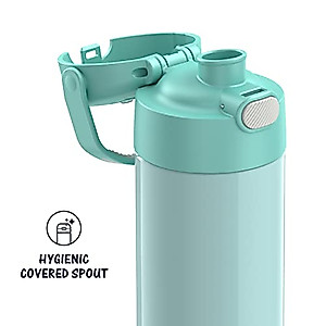THERMOS FUNTAINER 16 Ounce Stainless Steel Vacuum Insulated Bottle with Wide Spout Lid, Mint