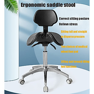 JMYSD Ergonomic Saddle Stool Adjustable Saddle Stool Dental Chair for Dental Lab Salon Massage Studio Office,A1