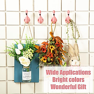 Yaocom 6 Pcs Cast Iron Flamingo Wall Hook Pink Flamingo Cast Iron Wall Hooks Flamingo Wall Mount Coat Hooks for Coats, Aprons, Hats, Towels