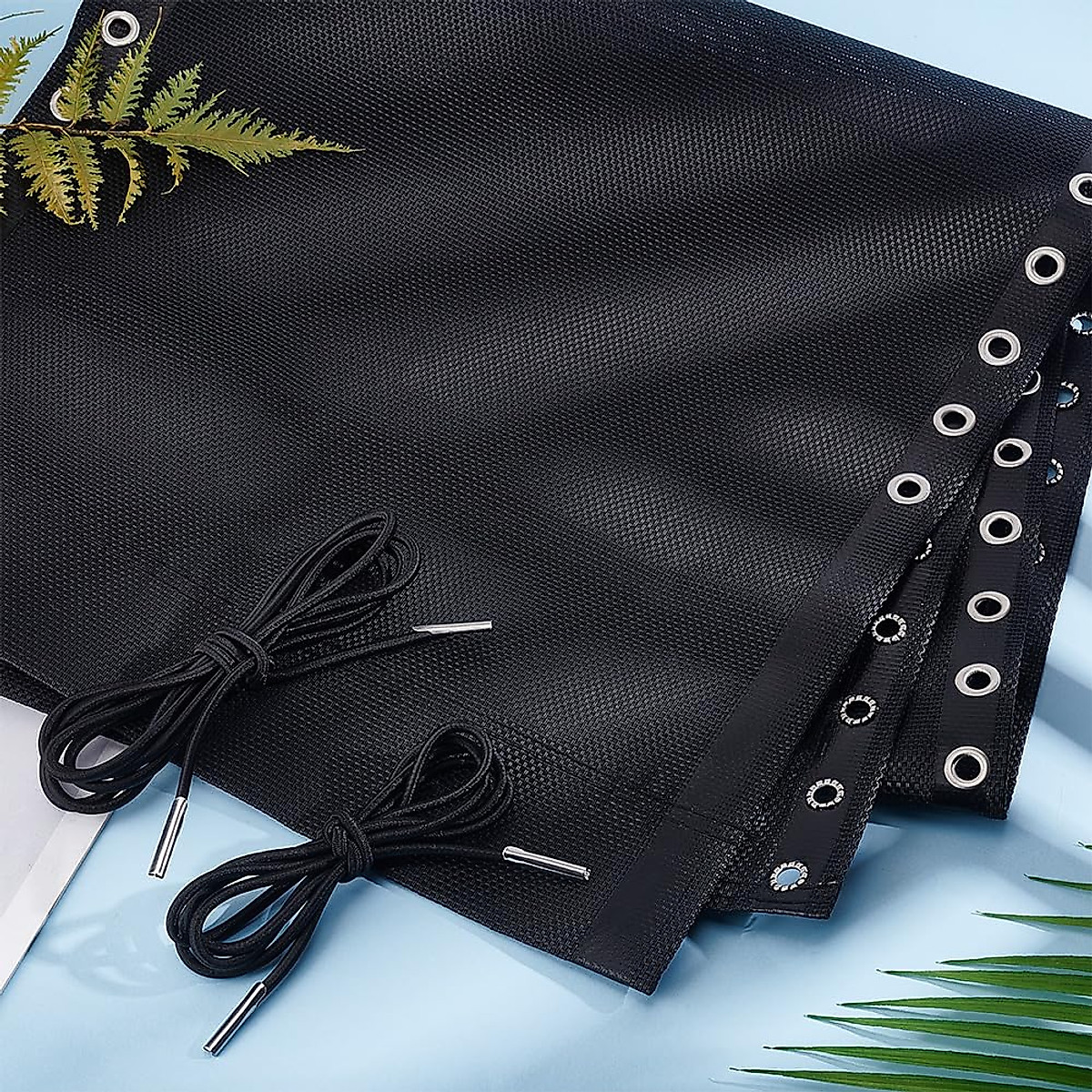 AHANDMAKER Zero Gravity Chair Replacement Fabric with Bungee Cord Kit, 16.7 Inch Wide Folding Chair Repair Cloth with Replacement Cord for Zero Gravity Chair, Recliners, Patio Lounge Chair, Black