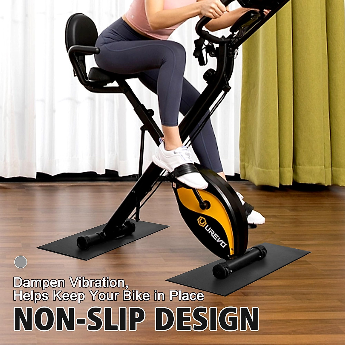 Peloton Bike Mat | 7.5mm Thickness, Exercise Bike Mat/Treadmill Mat for Hardwood Floors or Carpet, Non-Slip Sweat-Proof Exercise Equipment Mat for Bike Trainer/Stationary Spin Bike/Indoor Cycling