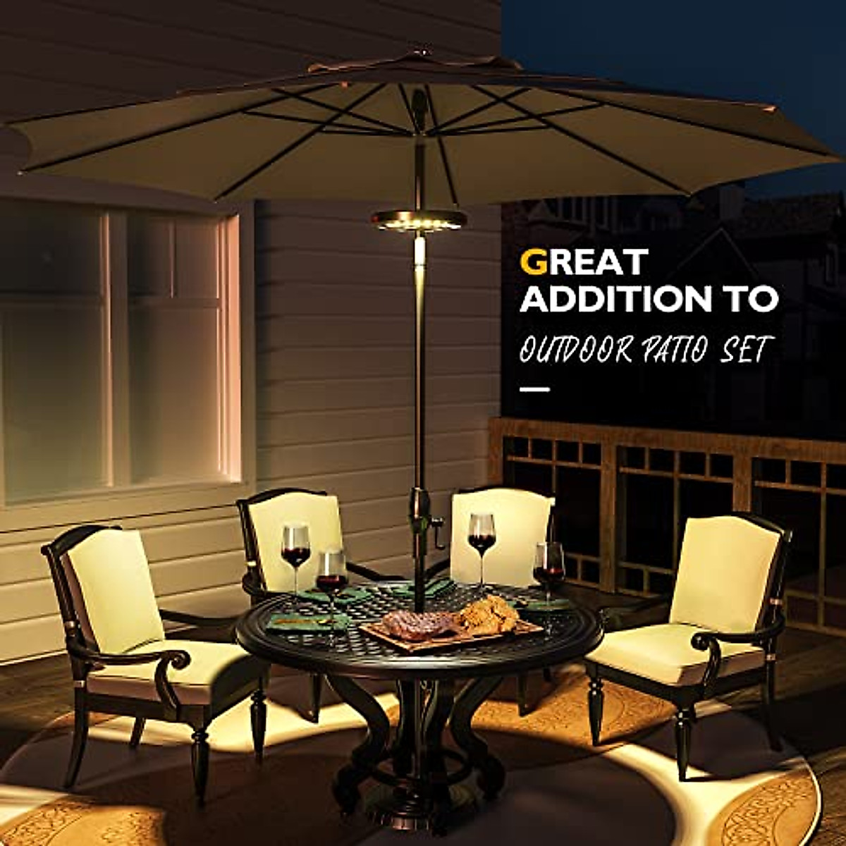 Eletorot Patio Umbrella Lights-Rechargeable Outdoor Lights for Patio Decor, Patio Table Light 28 LED 3 Lighting Modes, Cool Patio Pool Accessories Backyard Decor