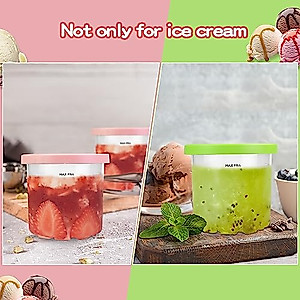 JDISANGI 4 Pack Ice Cream Pints and Lids Replacement for Ninja Creami containers, 16oz Cups Compatible with NC301 NC300 NC299AMZ Series Ice Cream Maker - Dishwasher Safe, Leak Proof Lids