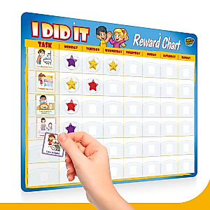 Kids Behavior Reward Chart - 63 Chores as Potty Train, & More. “Thick Magnetic” Responsibility Chart Board/Tasks-for Multiple Kids
