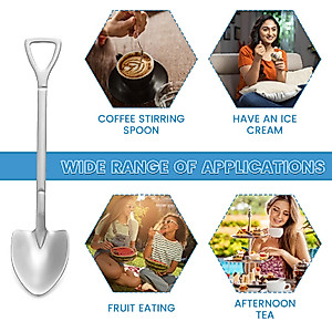 20 Pack Shovel Shape Demitasse Espresso Spoons, 4.7 Inches Stainless Steel Mini Coffee Spoons, Small Spoons for Dessert,Tea, Appetizer, Party Supplies