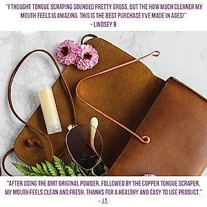 The Dirt Tongue Scraper - Tongue Cleaner For Oral Care & Fresh Breath - Pure Copper (Regular)