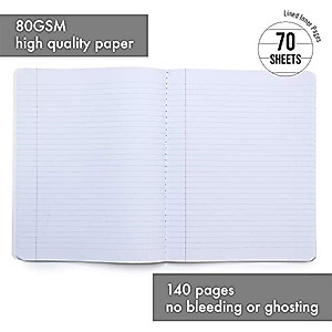 Pukka Pad, Composition Notebooks - 3 Pack of Journals Featuring 140 Pages of College Ruled 80GSM Paper with Sturdy Cover Stock - 9.75 x 7.5in - Rochelle and Jess