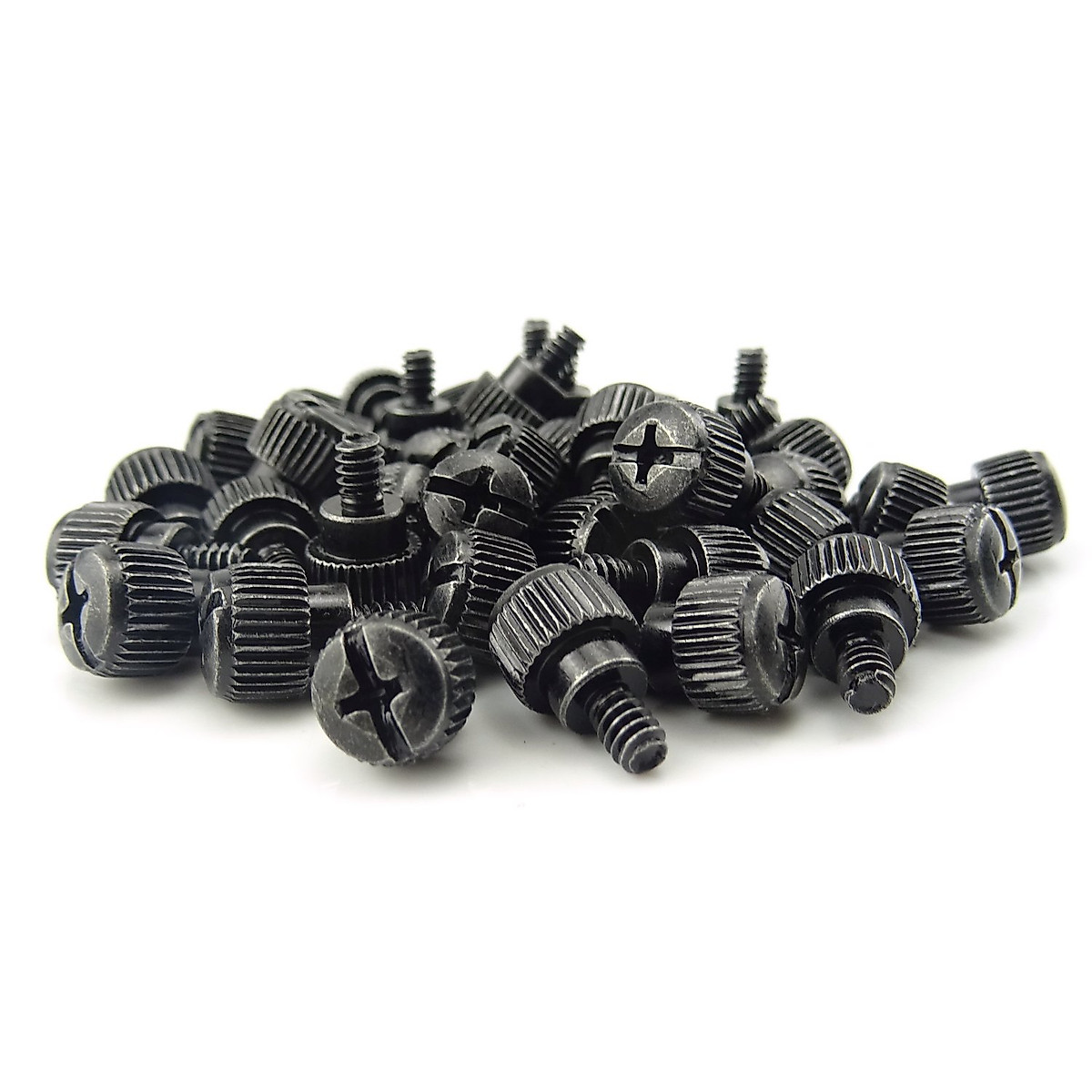 Honbay 40PCS 6#-32x5 M3.5 PC Computer Case Thumbscrews Thumb Screws (Black zinc)