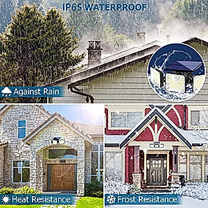 DONLINE Solar Lights Outdoor Waterproof, 3000LM Solar Motion Lights IP65 Waterproof Solar Spotlights Outdoor, 3 Adjustable Heads Security LED Flood Light for Garage Yard Patio, 2 Pack