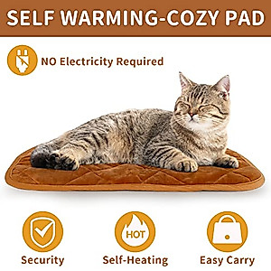AUPETEK Self-Warming Cat Bed Indoor/Outdoor Super Soft Self Heating Pet Mat Washable Thermal Pad for Cat & Dog……