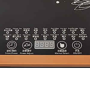 Electric Kettle 1.8L Electric Health Pot Kettle 110V health pot,tea maker, black flower tea, decoction pot, 800W Multifunction Food-Grade Stainless Steel (Brown)