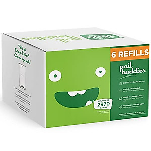 Pail Buddies Diaper Pail Refills | 6 Count | Compatible with Dekor Classic Diaper Pail | Strong, Durable Diaper Pail Refills with Fresh, Baby Powder Scent