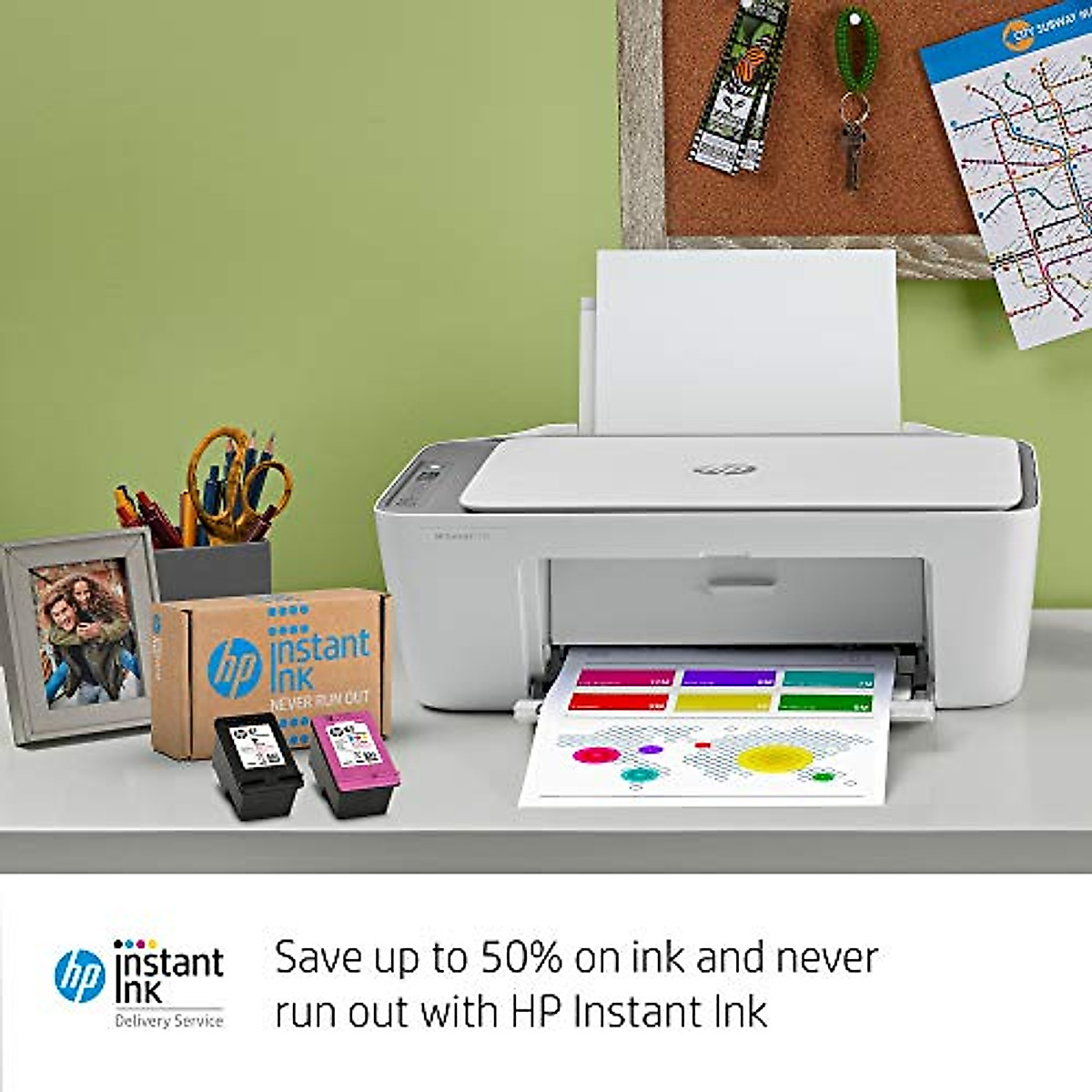 HP DeskJet 2755 Wireless All-in-One Printer, Mobile Print, Scan & Copy, HP Instant Ink Ready, Works with Alexa (3XV17A)